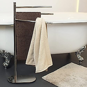 kela Free Standing Towel Rack Stand - Three Tier Organizer for Bath and Hand Towels - Study by Weight - Elegant by Design - Glossy Stainless Steel