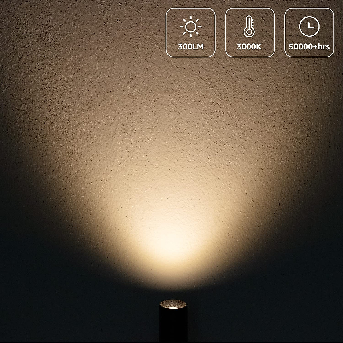 URTOM 2 Pack Indoor Spot Lights, 120V LED Accent Up Lights, 3W Plant Spotlights, 3000K Floor Spotlights for Plants, Pictures, Desk - Uplights with 5.9 FT Plug Cord and Foot Switch