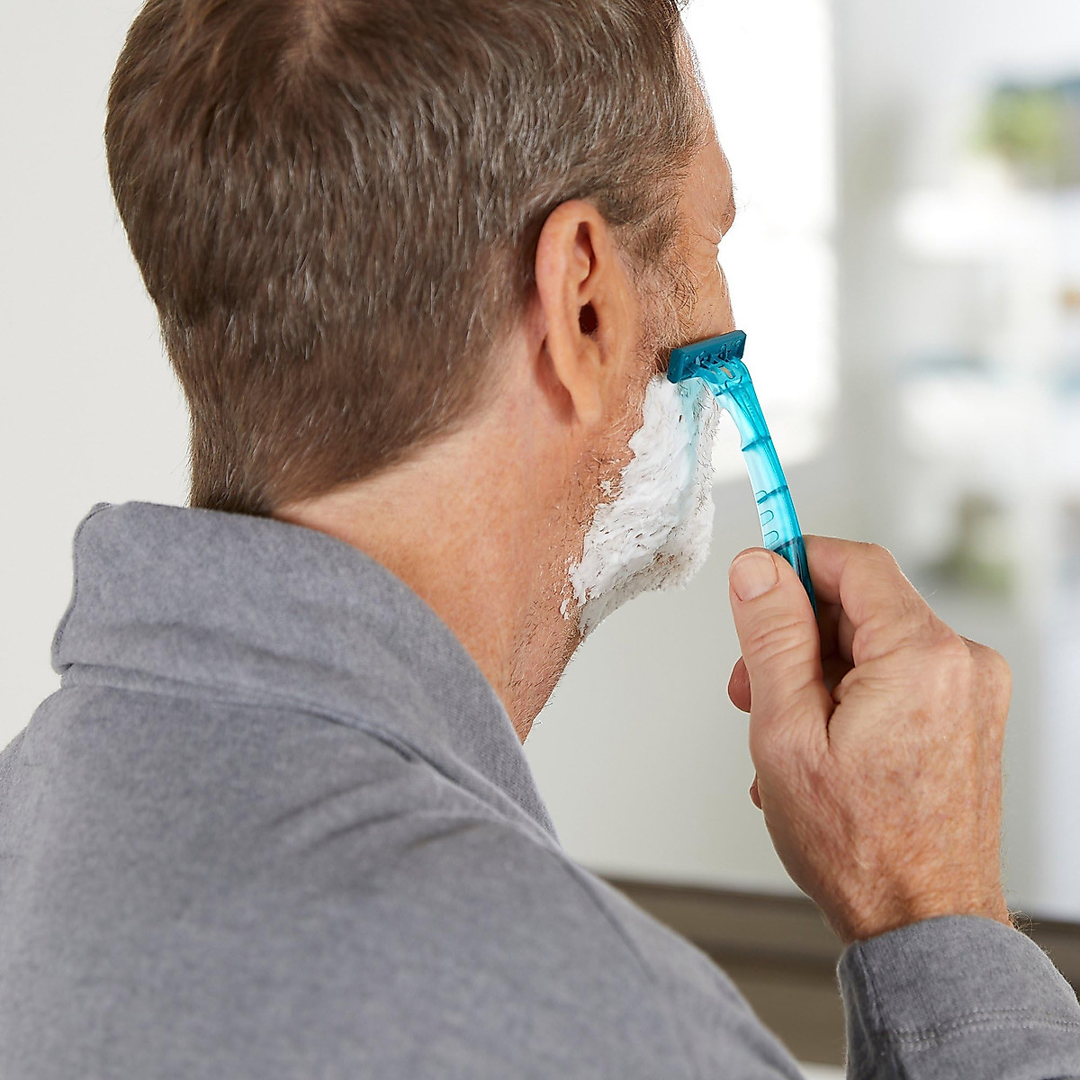 McKesson Disposable Razors, Stainless Steel Triple Blade, Lubricated Strip, Ergonomic Handle, Turquoise, 10 Count, 1 Pack