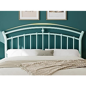 iPormis Full Size Metal Platform Bed Frame with Modern Iron-Art Headboard/Heavy Duty Steel Slats Support/Under Bed Storage/No Box Spring Needed/Easy Assembly/Noise-Free/Mint Green