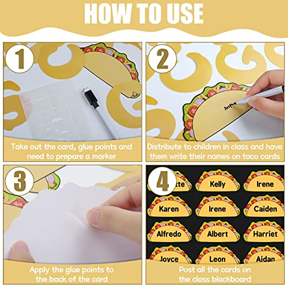 Taco' Bout a Great Class Cutout with 48 Pcs Taco Cutouts, Mexican Fiesta Cutouts Mexican Party Cutouts Cinco De Mayo Fiesta Party Decorations for Mexican Themed Party Decorations School Decor Supplies