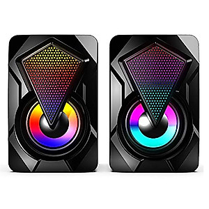 5 in 1 Combo Set Gaming Keyboard and Mouse, 12W HD Horn, Optical Mouse, Gaming Headset, RGB Dazzling Backlight Wired 104 Key Computer Keyboard (White)