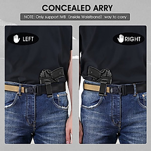 2 PACK IWB Holster with Laser Sight, Concealed Carry Gun Holster for Women/Men, ECO Leather Concealment Inside Waistband Holsters with Metal Clip Fits Most Midsize & Compact 9/40/45 & Laser Attachment