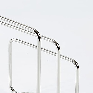 Stainless Steel Mini Storage Tray Cutting Board Organizer Stand Rack for Kitchen, Organizer Divider Holder with 2 slots for skillets, Chopping Board, pot lid, baking sheet