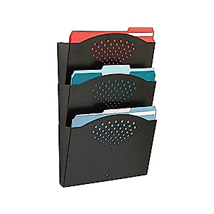 Safco Triple Letter-Size Steel Wall File, Black