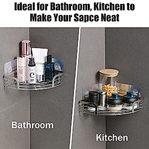 RelaxScene Shower Caddy Shelf for Corner - Bathroom Shower Organizer Storage 2-Pack Rustproof - Shower Shelves for Inside Shower Silver