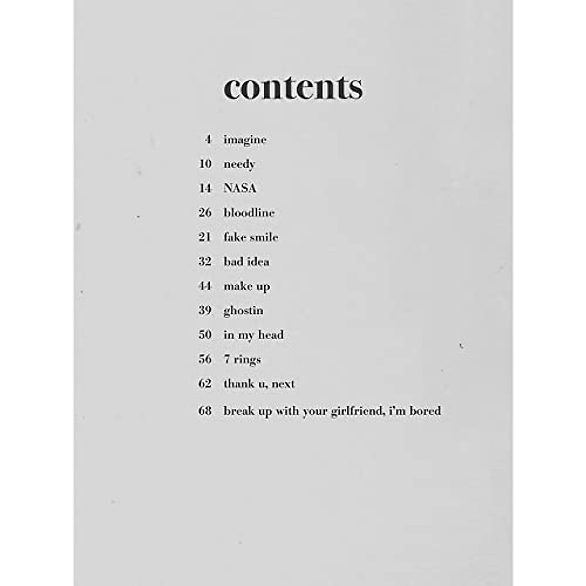 Ariana Grande - Thank U, Next (Artist Songbook)