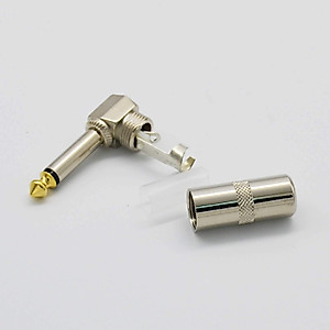 SbE-rsyun Guitar Cable 3ft 1/4 Instrument Cable Right Angle to Straight 1/4" Plug for Electric Guitar Bass Amplifier Audio,Black 3 Pack