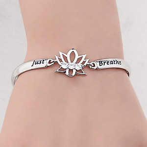 WUSUANED Breathe Lotus Flower Bracelet Yoga Spiritual Symbol Jewelry Gift For Women