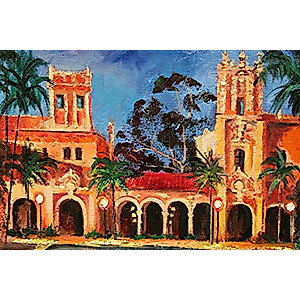 SOLD - Dusk in Balboa, San Diego Balboa Park By Internationally Renowned Painter Yary Dluhos.