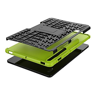 DWaybox Tablet Case for Samsung Galaxy Tab S9 FE SM-X510/X516B 10.9 inch Released 2023, 2in1 Dual Layer Combo Rugged Heavy Duty Shockproof Protective Cover with Kickstand -Green