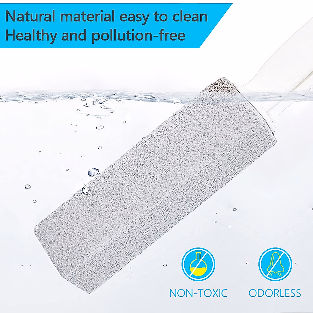 4TH Pumice Stone for Toilet Bowl Cleaning,Powerfully Remove Stubborn Stains： Limescale,Hard Water Ring,Calcium Buildup,Iron,Rust