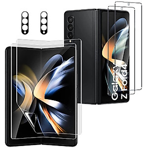 2X Tempered Glass Front Screen Protector Compatible with Samsung Galaxy Z Fold 4+ 2X Inner Soft TPU Film Shields+ 2X Camera Lens Protector [Scratch Resistant] [Bubble Free]
