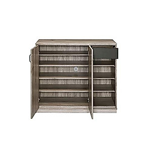 Bellemave Shoe Storage Cabinet, 4 Tier Shoe Rack with Drawers and Doors, Entryway and Hallway Furniture for Home and Office,47 inch,Gray Oak