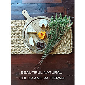 Acacia Wood Round Serving Board, Made In Vietnam 14 x 18.5 x 0.6 Inch