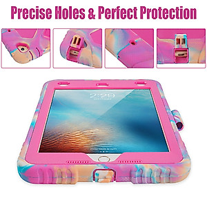 ACEGUARDER Shockproof Kid case for iPad Mini Case, iPad Mini 2, iPad Mini 3, iPad 7.9 inch Case, Shockproof Protective, with Pencil Holder & Multi-Angle Adjustable Bracket (2021 New, Rose Pink)