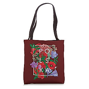 Flowers of Poland Word Art - Polska Polish Pride Tote Bag