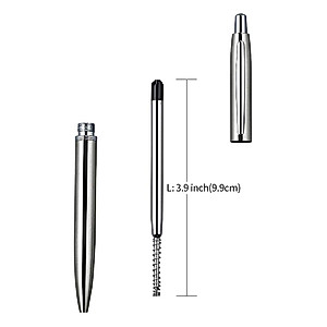 Black Ink Refills (6pcs), Replaceable Ballpoint Pen Refills, 1mm Medium Tip - Black