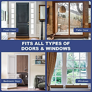 HADOR Door Draft Stopper 36 Inch, Weighted Under Door Snake Cold Air Noise Wind Blocker, Heavy Duty Sound Proof Bottom Filler Cover Gaps up to 3'', Winter Patio Sliding Window Pillow Guard Seal, Grey