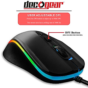 Deco Gear Gaming Accessory Bundle - Mechanical 18-Mode 104 Key RGB Keyboard with 11-Mode RGB Gaming Mouse and 32" x 12" Extended Mouse Pad