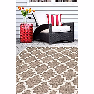 nuLOOM Gina Moroccan Indoor/Outdoor Area Rug, 8' Square, Taupe