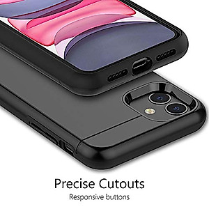 Teelevo Wallet Case for Apple iPhone 11, Dual Layer Case with Card Slot Holder and Kickstand for Apple iPhone 11 - Black