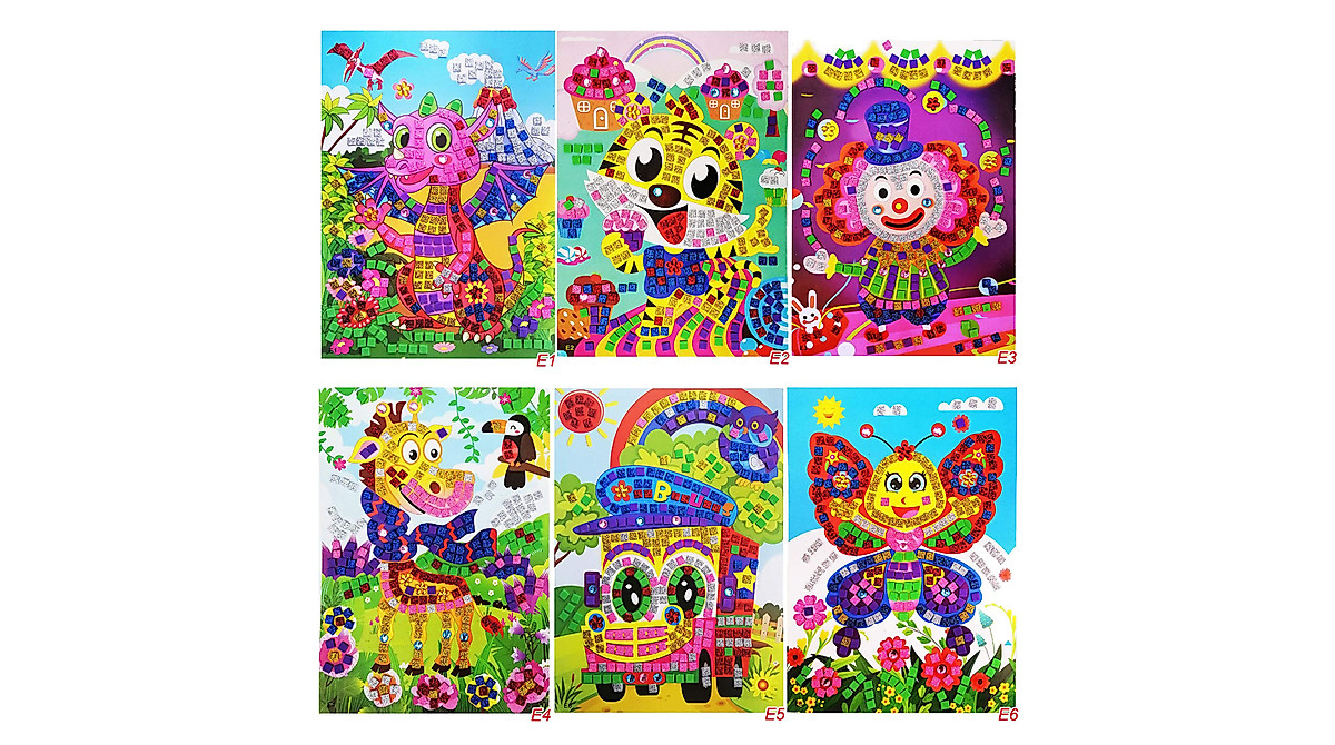Mosaic Sticker Art Kits for Kids | 12 DIY Projects