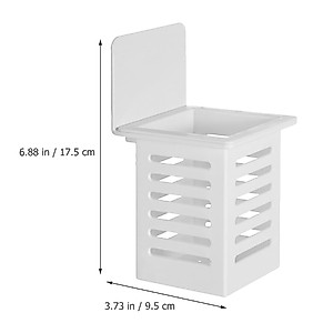 4pcs Nail- Wall-mounted Drain Storage Rack Slide Top Tin Containers Bathroom Shower Basket Tableware Storage Bucket Sink Office White Pp Toothbrush Holder Nail