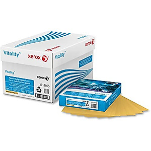 Xerox® Vitality Colors™ Multipurpose Printer Paper, Letter Paper Size, 20 Lb, 30% Recycled, Goldenrod, Ream Of 500 Sheets
