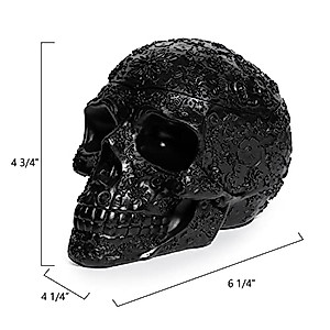 Skull Head Tray, with Cover - Scary Skeleton Decor, Gothic Emo, Human Skeleton Decorations - for Indoor or Outdoor Use - Gothic Skulls & Bones Figurines, Head Sculptures Unique Goth Gifts