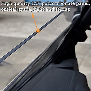 Clear Front Half Windshield for Ranger XP 1000, SAUTVS Lightly Dustproof Durable Poly Half Windscreen for Polaris Ranger XP 1000 / Crew/Diesel/XP 900 2017-2022 Accessories, Replace #2883301