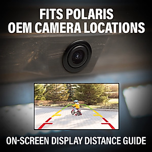 BOSS Audio Systems POLCAM Off-Road Front Or Reverse Rearview Backup Vehicle Camera – Compatible With Polaris RZR Ride Command ATV UTV, Waterproof IPX6 Rated, Low Light Visibility, Wide Angle View