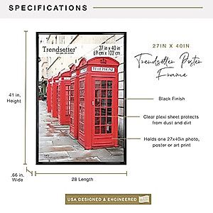 MCS Trendsetter Poster Frame, Black, 27 x 40 in, Single