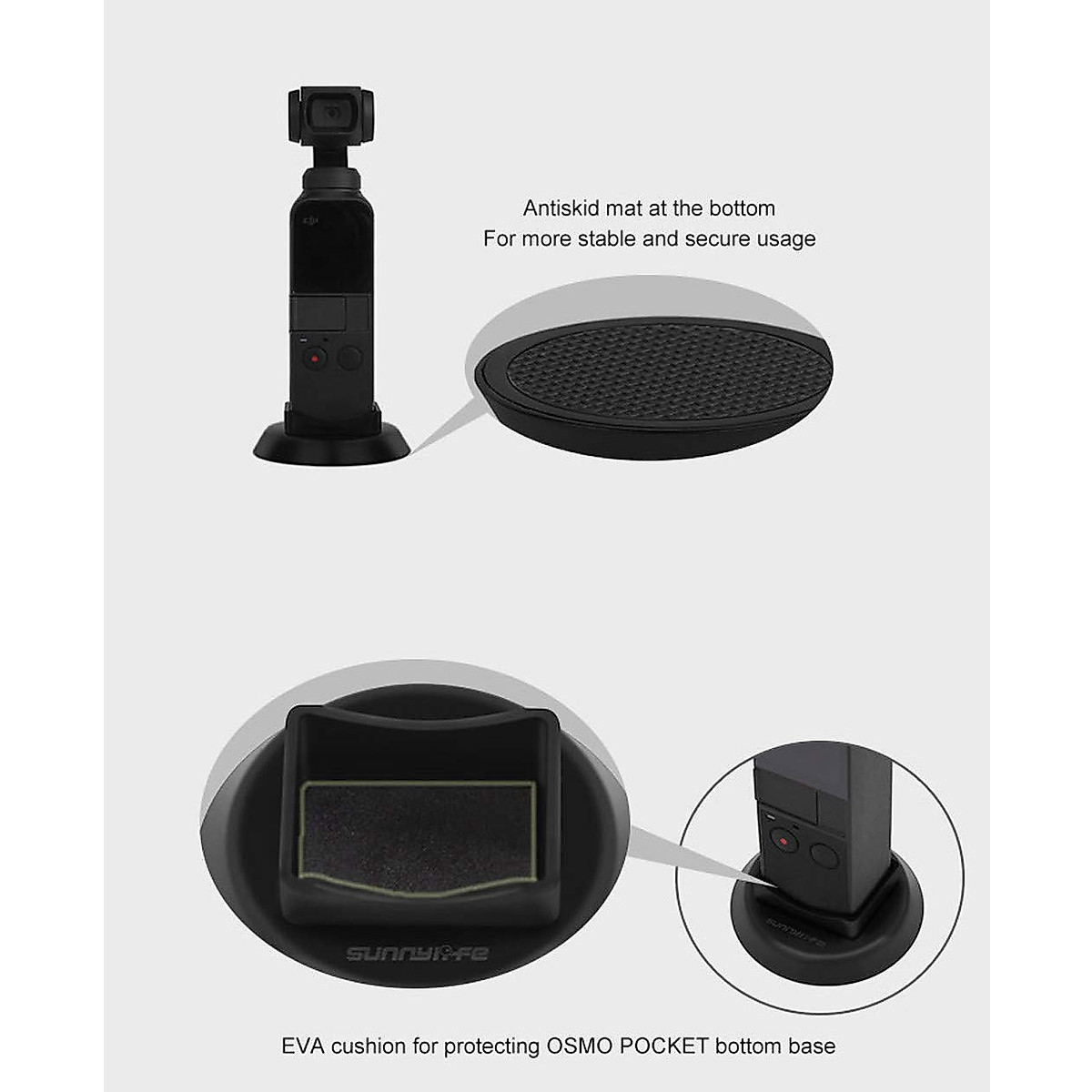 Toxz 1PC Handheld Stabilizer Base Mount Stand for DJI Osmo Pocket Gimbal Camera,Protection Base,EVA Anti-Slip Cushion Pad,More Stability