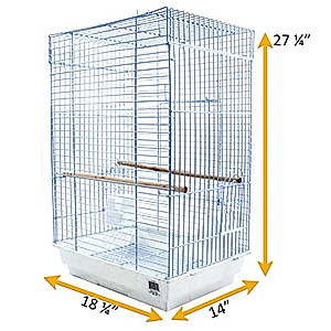PENN-PLAX Cockatiel & Small Parrot Starter Kit with Birdcage, Cover, and Accessories – Great for Cockatiels, Conures, and Small Parrots – Square Dome – White