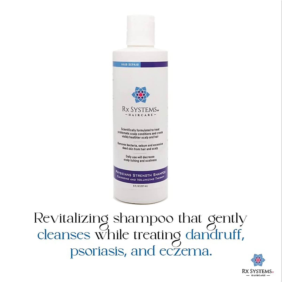 Rx Systems PF Physicians Strength Shampoo for Dandruff, Psoriasis, Seborrheic Dermatitis, and Eczema with Salicylic Acid, Heals Itchy, Red, Scaly Scalp with this Clarifying Shampoo