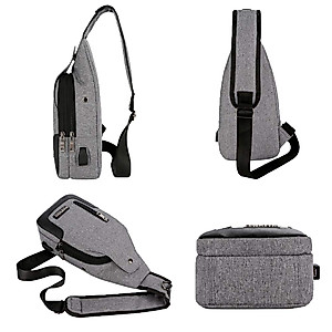 Peicees Travel Gym Bike Sling Bag Shoulder Backpack Daypack w/USB Charging Port