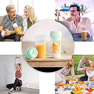 17PinHut Portable Blender, Personal Blender, With USB Magnetic contact charging, 14 oz Smoothie Blender, Made with high borosilicate glass Material Portable Juicer, Anti-silp Rubber Base, One-handed Drinking Mini Blender for Shakes and Smoothies