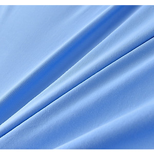 Colourful Snail 100-Percent Natural Washed Cotton Duvet Cover Set, Ultra Soft and Easy Care, Zipper Closure, Corner Ties, Simple Bedding Style, King, Blue (Comforter Not Included)