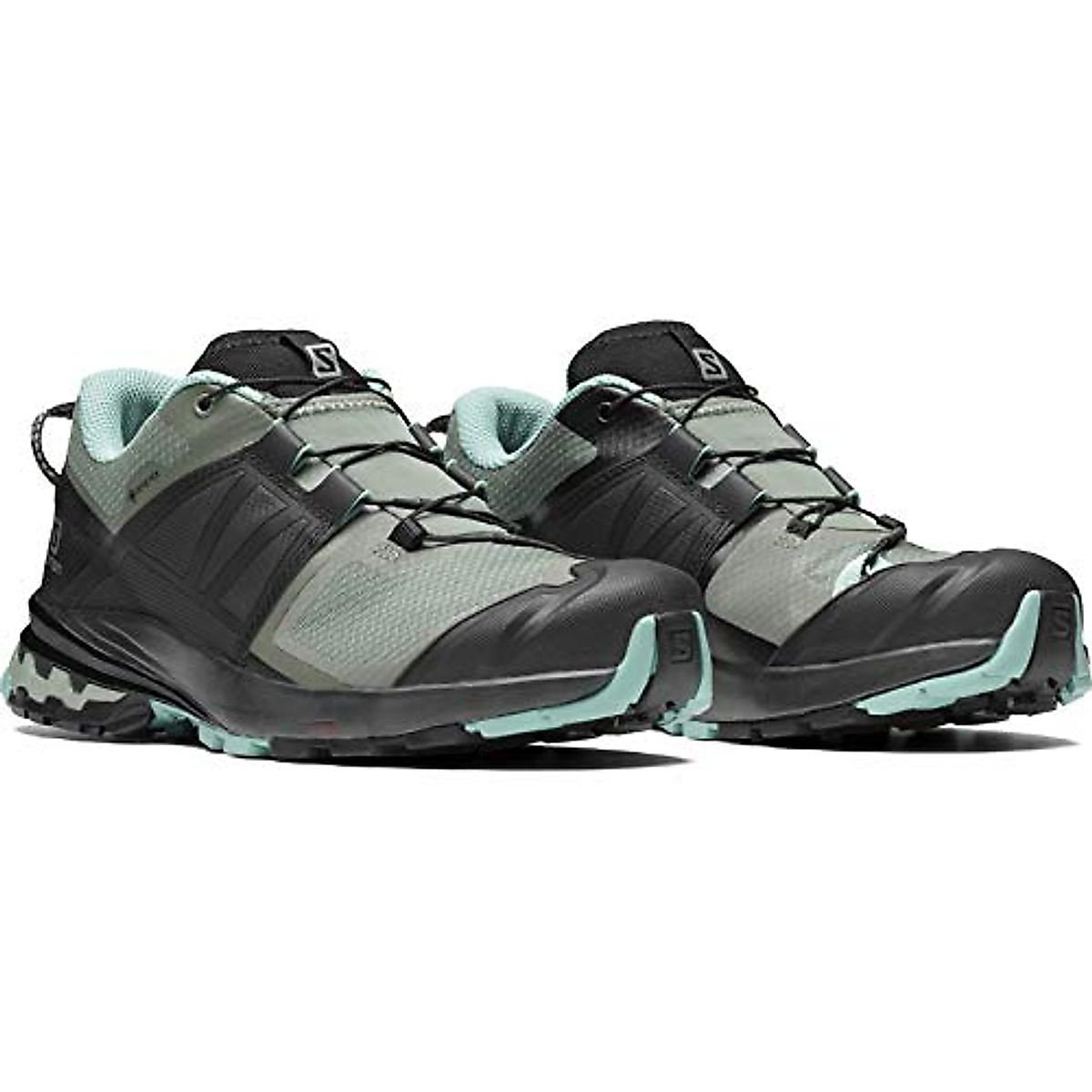 Salomon XAILD Gore-TEX Trail Running Shoes for Women, Balsam Green/Black/Meadowbrook, 5.5