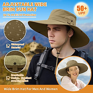 【XXL Oversize &Wide Brim】 Sun Hats for Men【UPF 50+ & Waterproof】 Fishing-Hat Boonie Bucket for Hiking Safari Beach Garden (Dark Gray, XXL)
