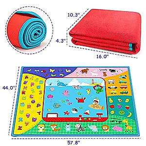 Baby Crawling Mat,Baby Play Mat for Floor,Large Cotton Educational Tummy Time Mat, Foldable Non-Slip Super Soft Padded Baby Playmat for Playing Area Rug Gym Activity for Infants Toddlers Boys Girls