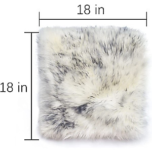 OKAYDA Genuine Australian Sheepskin Chair Cushion Seat Pad Fluffy Chair Cover for Kitchen, Office, Chair (graytips)