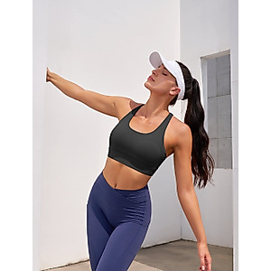 IUGA Sports Bras for Women High Support Large Bust High Impact Womens Sports Bras Strappy Padded Sports Bra Black