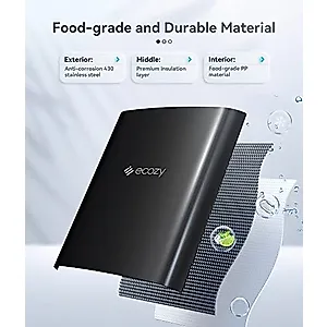 ecozy Portable Ice Maker Countertop, 9 Cubes Ready in 6 Mins, 26 lbs in 24 Hours, Self-Cleaning, Includes Ice Bags/Scoop/Basket for Home Kitchen Office Bar Party, Black