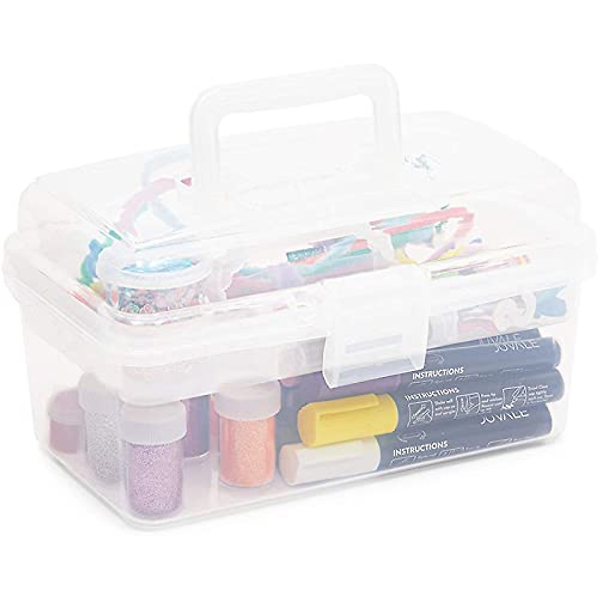 Craft Storage Box with Lid and Removable Tray (10 x 6 x 5.75 in)