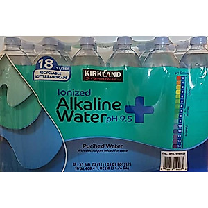 KIRKLAND SIGNATURE Alkaline Water, 33.8 Fl Oz (Pack of 18)