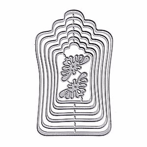 6pcs Hanging Tags Cutting Dies, 2pcs Corned Lace Flower Die Cuts Metal Embossing Stencils Template Mould for Card Scrapbooking and DIY Craft Album Paper Card Decor