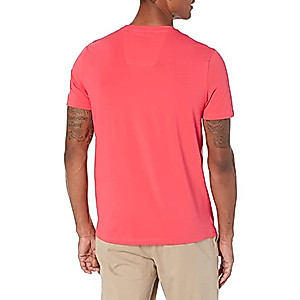 Nautica mens Solid Crew Neck Short-sleeve Pocket T-shirt T Shirt, Melon Berry, Large US