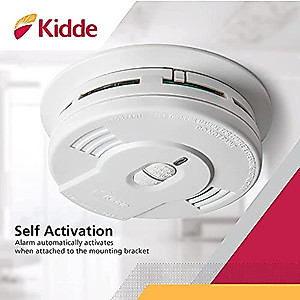 Kidde Smoke Detector, 10-Year Battery, LED Indicators, Replacement Alert, Test-Reset Button